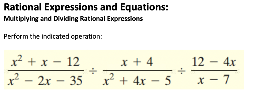 Solved Rational Expressions and Equations: Multiplying and | Chegg.com
