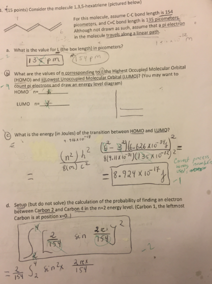 415 points) Consider the molecule 1,3,5-hexatriene | Chegg.com