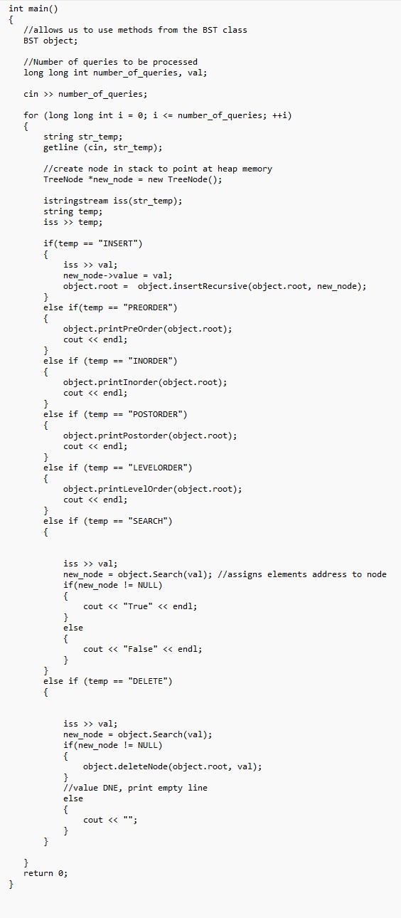 Solved C++ Need help with Binary Search Tree. My code seems | Chegg.com