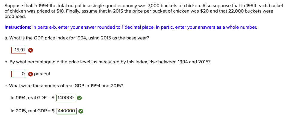 Solved Suppose that in 1994 the total output in a | Chegg.com