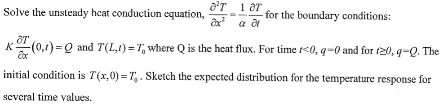 Solved Solve the unsteady heat conduction equation, | Chegg.com