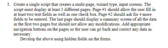 3. Create a single script that creates a multi-page, | Chegg.com