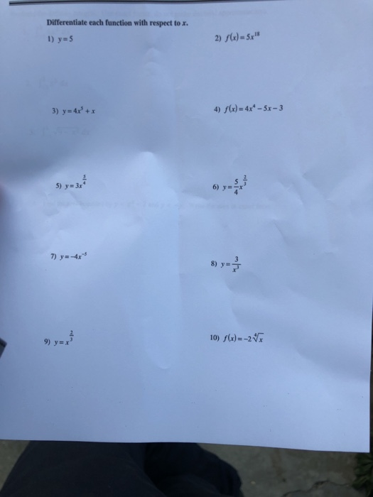 Solved Differentiate each function with respect to x. l) y#3 | Chegg.com