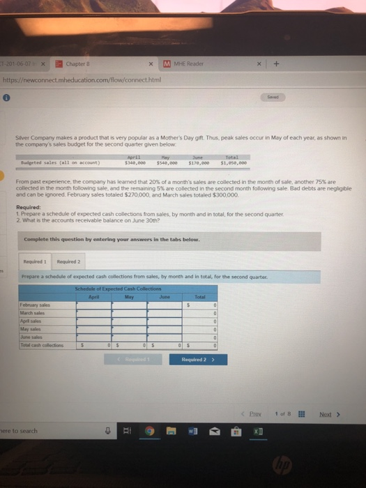 Solved Chapter 8 xM MHE Reader Silver Company makes a | Chegg.com