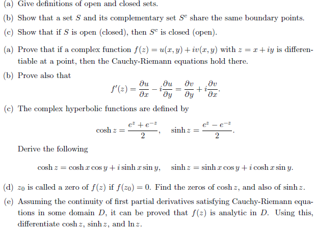 Solved Give definitions of open and closed sets. (b) Show | Chegg.com