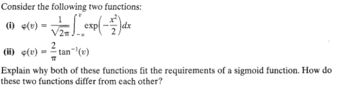 Solved Consider the following two functions: (i) | Chegg.com