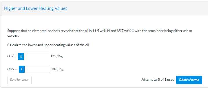 Solved Higher and Lower Heating Values Suppose that an | Chegg.com