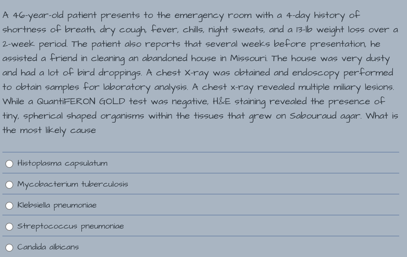 Solved A 46-year-old patient presents to the emergency room | Chegg.com