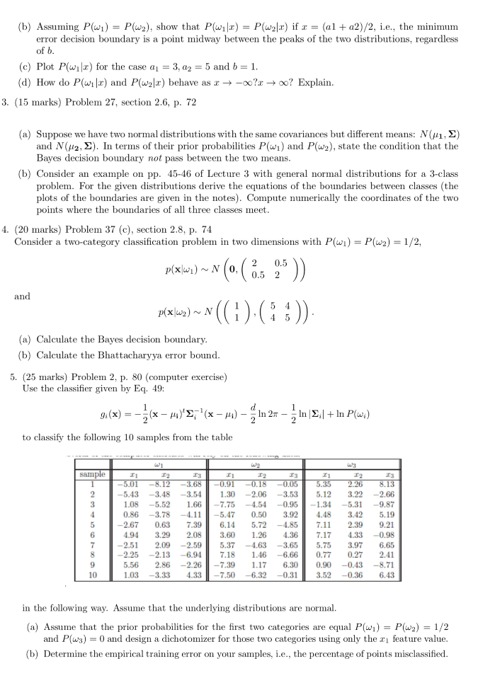 2. c) Use the Bhattacharyya bound to bound the error | Chegg.com