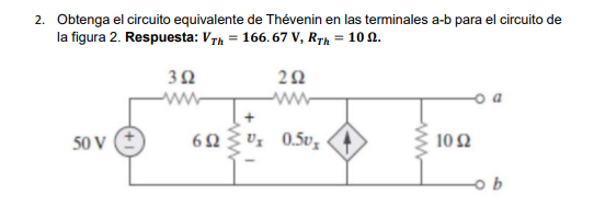 Solved Obtenga el ﻿circuito equivalente de Thévenin en ﻿las | Chegg.com