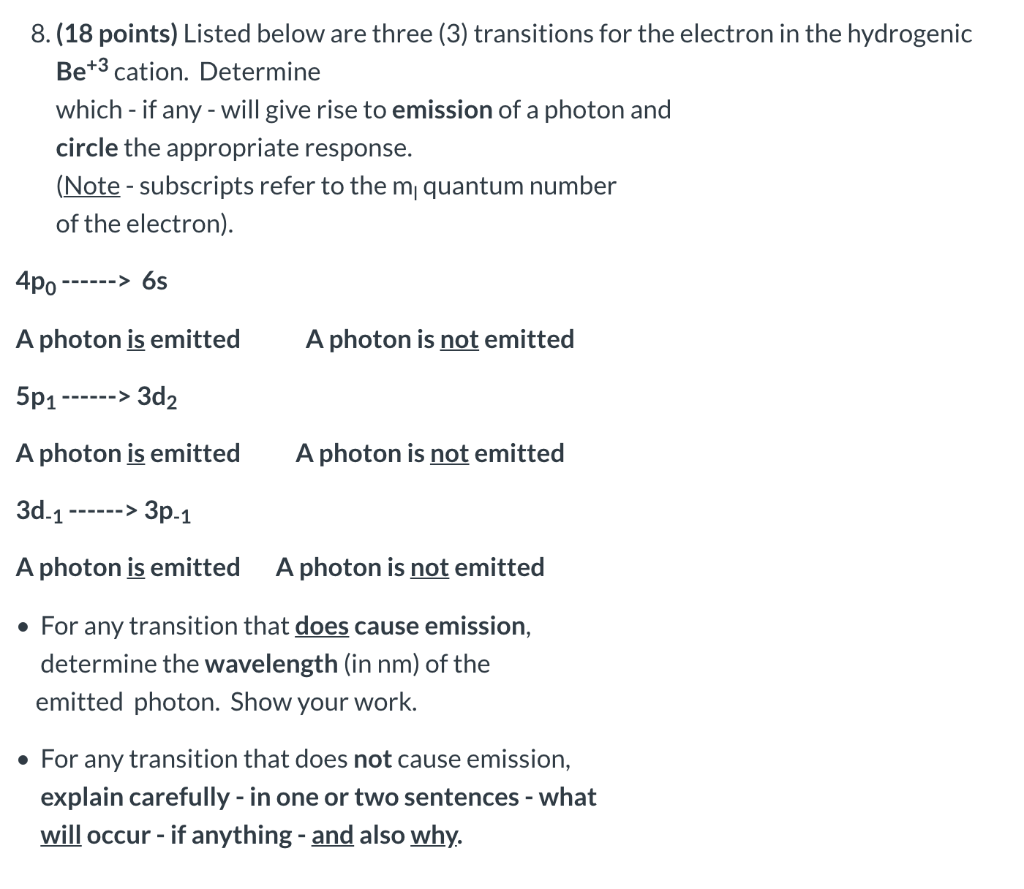 Solved 8.(18 points) Listed below are three (3) transitions | Chegg.com