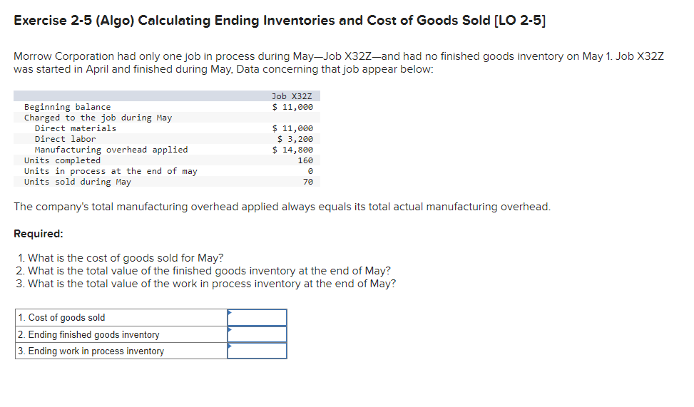 Solved Exercise 2-5 (Algo) Calculating Ending Inventories | Chegg.com Solved Exercise 2-5 (Algo) Calculating Ending Inventories | Chegg.com
