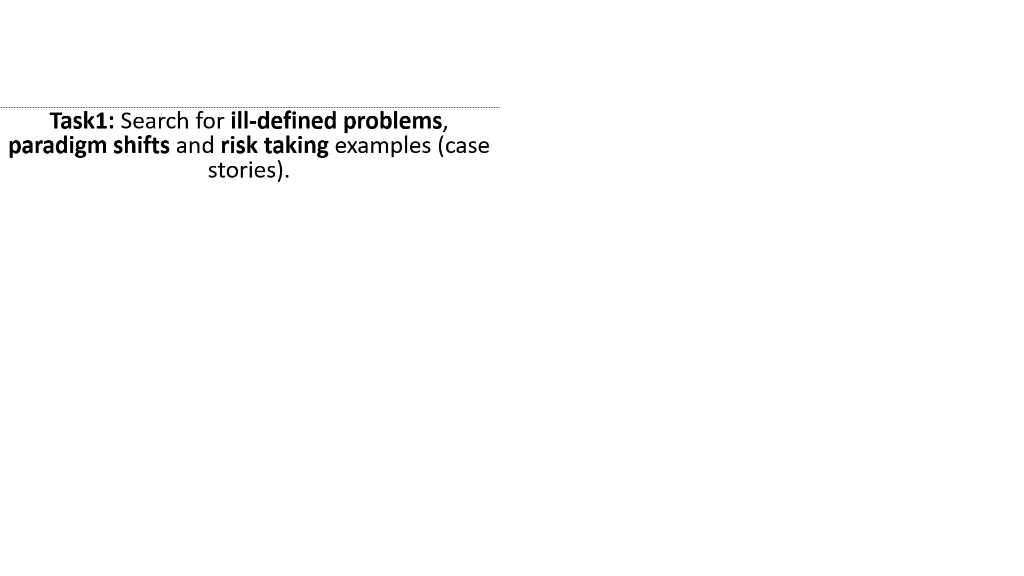 Task1: Search for ill-defined problems, paradigm | Chegg.com