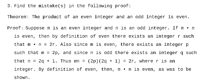 Solved 3. Find the mistake(s) in the following proof: | Chegg.com