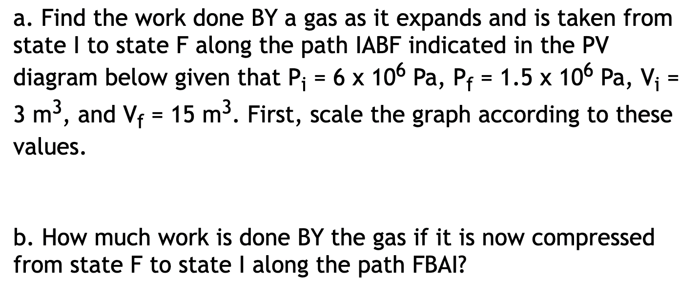 Solved a. Find the work done BY a gas as it expands and is | Chegg.com