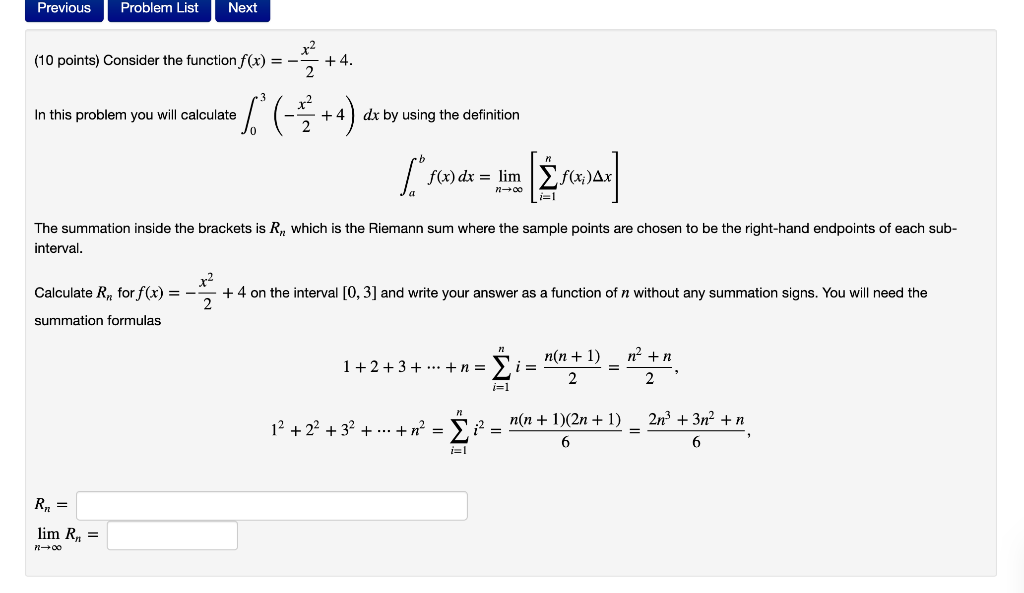 Solved Consider the function f(x)=−x22+4f(x)=−x22+4. In | Chegg.com