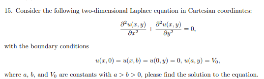 Solved Consider the following two-dimensional Laplace | Chegg.com