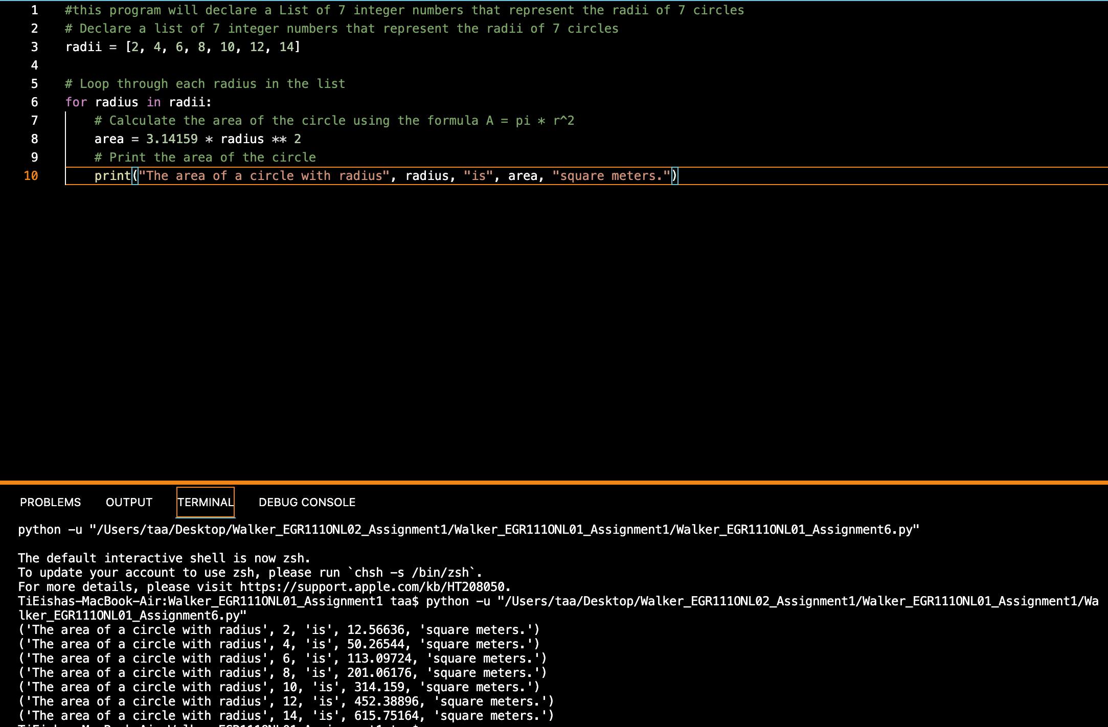 Solved PLEASE CORRECT THE CODE TO WHERE THE OUTPUT DOESN'T | Chegg.com