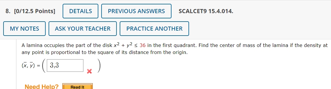 Solved A lamina occupies the part of the disk x2+y2≤36 in | Chegg.com