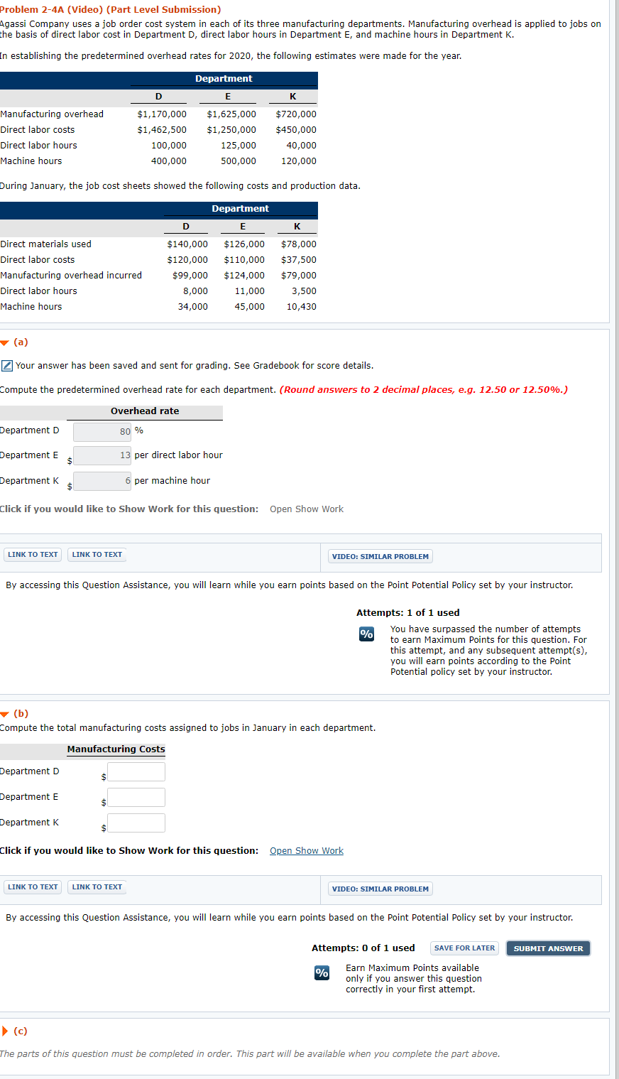 Solved Problem 2-4A (Video) (Part Level Submission) Agassi | Chegg.com