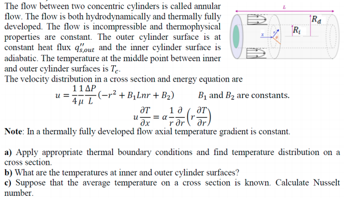 Solved Ra RE The flow between two concentric cylinders is | Chegg.com