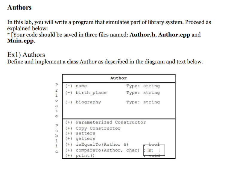 Solved Authors In this lab, you will write a program that | Chegg.com