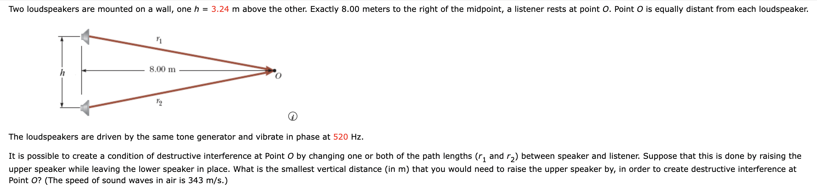 Solved The loudspeakers are driven by the same tone | Chegg.com