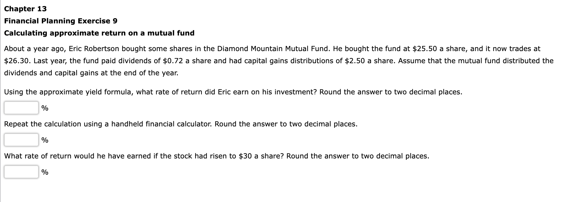 Solved Financial Planning Exercise 9 Calculating approximate | Chegg.com
