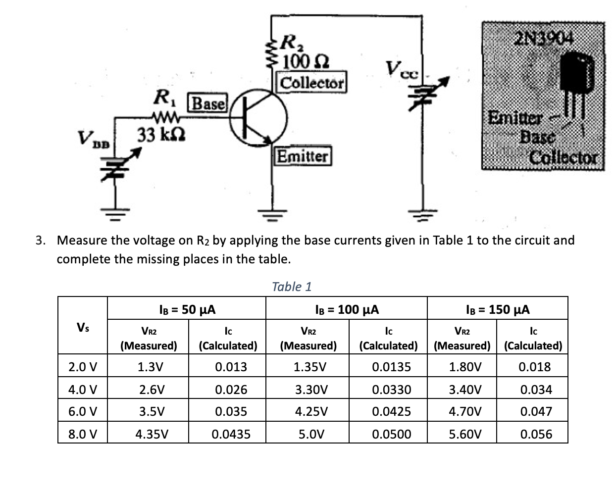 Solved calculate theoritical IC , IB ﻿amd V ﻿values | Chegg.com