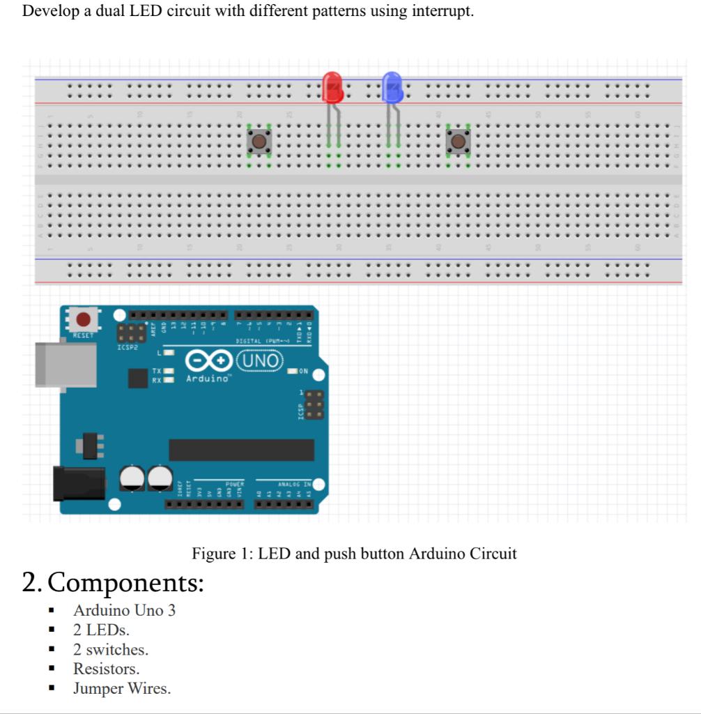 Solved Develop a dual LED circuit with different patterns | Chegg.com