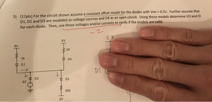 Solved (17pts) For the circuit shown assume a constant | Chegg.com