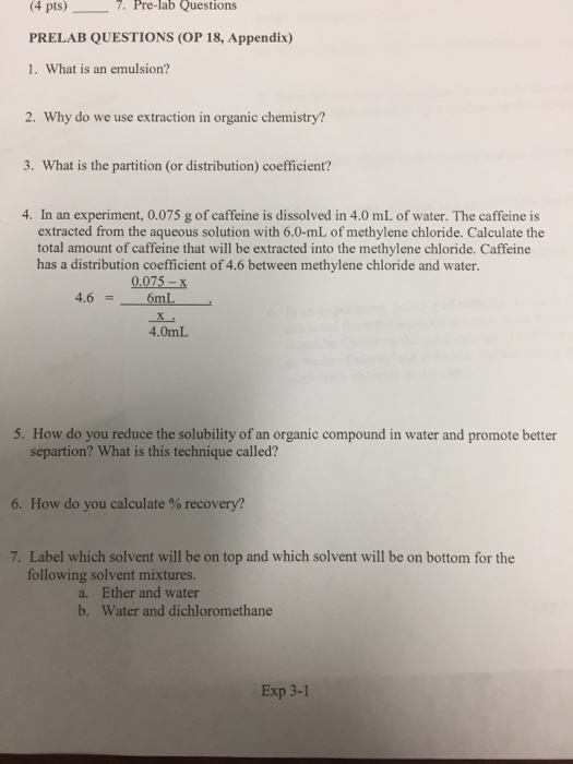 Solved (4 pts) 7, Pre-lab Questions PRELAB QUESTIONS (OP 18, | Chegg.com