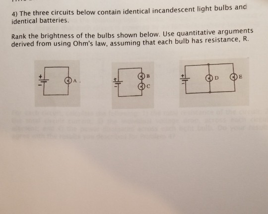 Solved 4) The three circuits below contain identical | Chegg.com