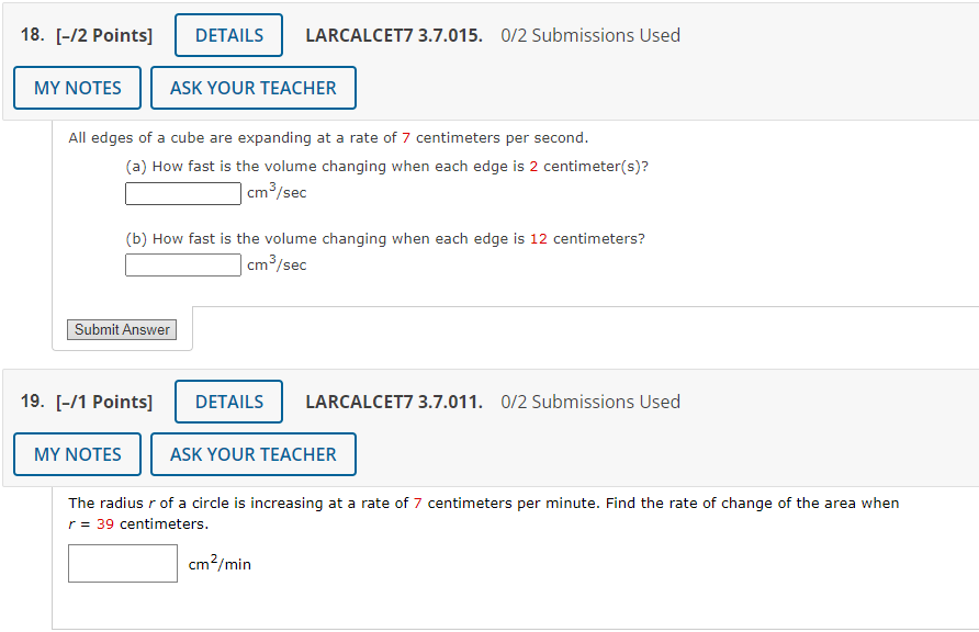 Solved All edges of a cube are expanding at a rate of 7 | Chegg.com