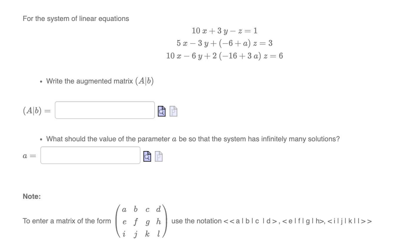 Solved For the system of linear equations | Chegg.com