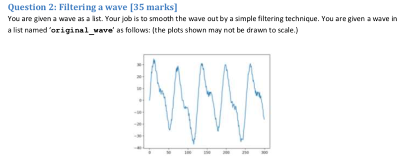 Solved Question 2: Filtering a wave [35 marks] You are given | Chegg.com