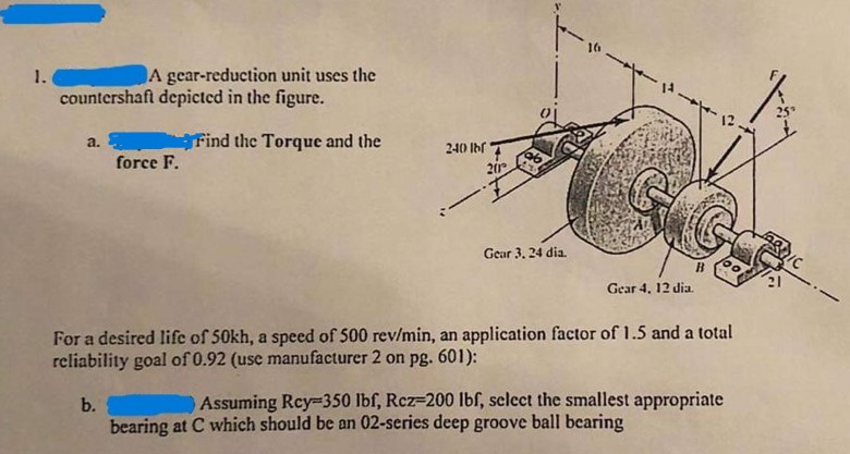 Solved A gear-reduction unit uses the countershaft depicted | Chegg.com