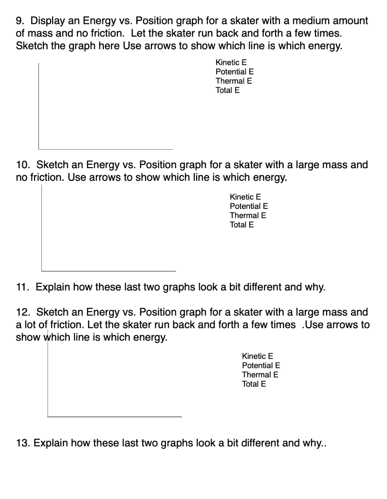 Solved 9. Display an Energy vs. Position graph for a skater | Chegg.com
