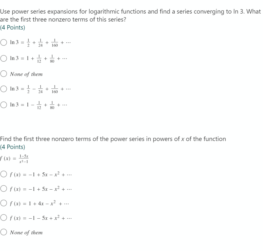 Solved Use power series expansions for logarithmic functions | Chegg.com