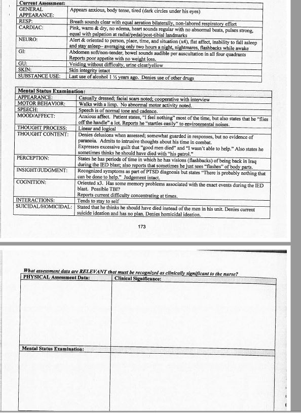 Solved Current Assessment: GENERAL APPEARANCE: Appears | Chegg.com