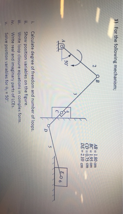 Solved 1) For the following mechanism; AB 1.80 cm BC 1.95 cm | Chegg.com