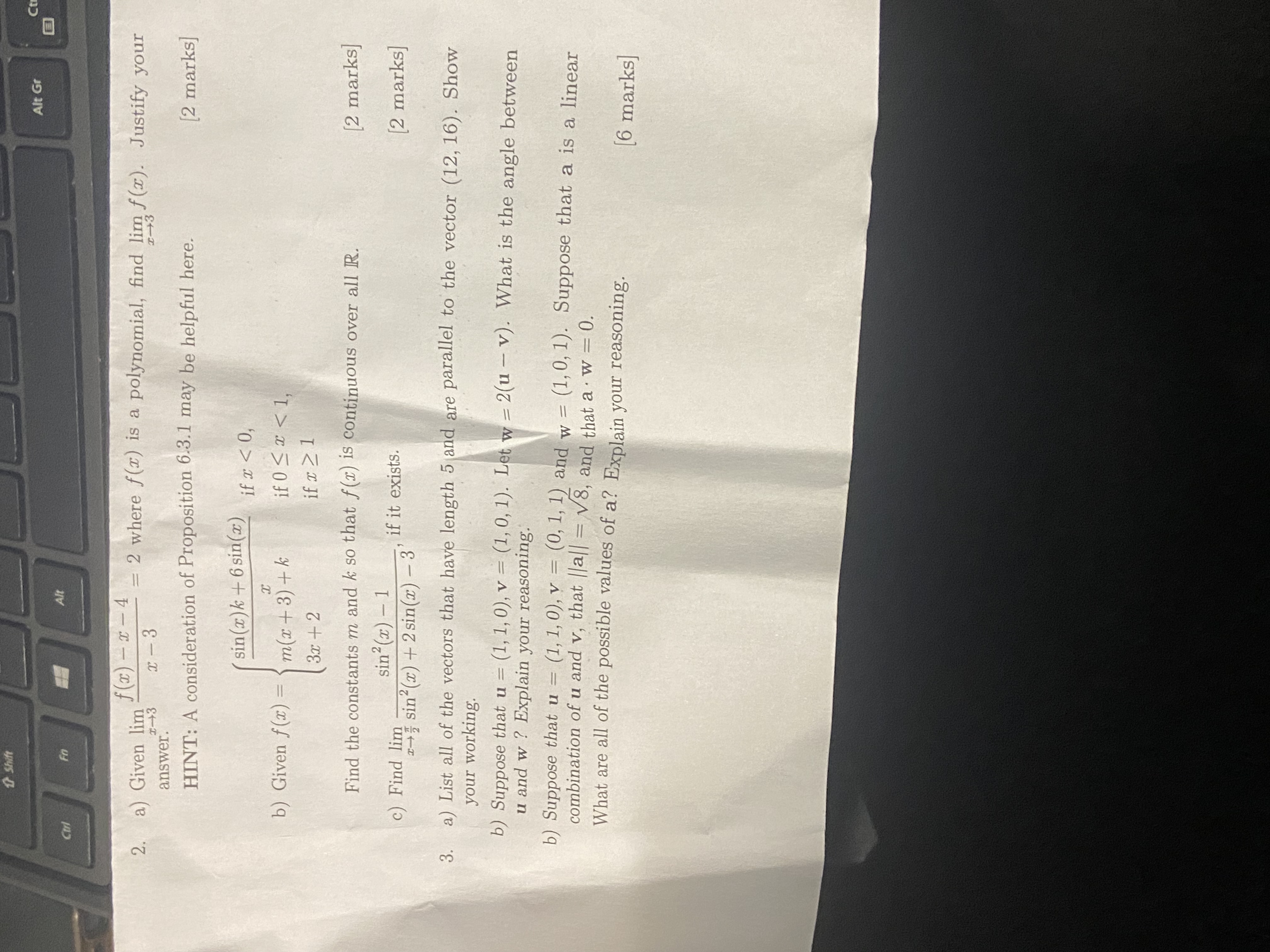 Solved 2. a) Given limx→3x−3f(x)−x−4=2 where f(x) is a | Chegg.com