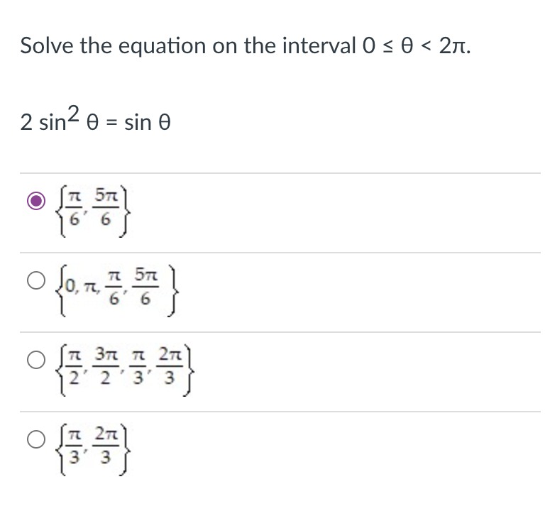 Solved Solve the equation on the interval 0≤θ