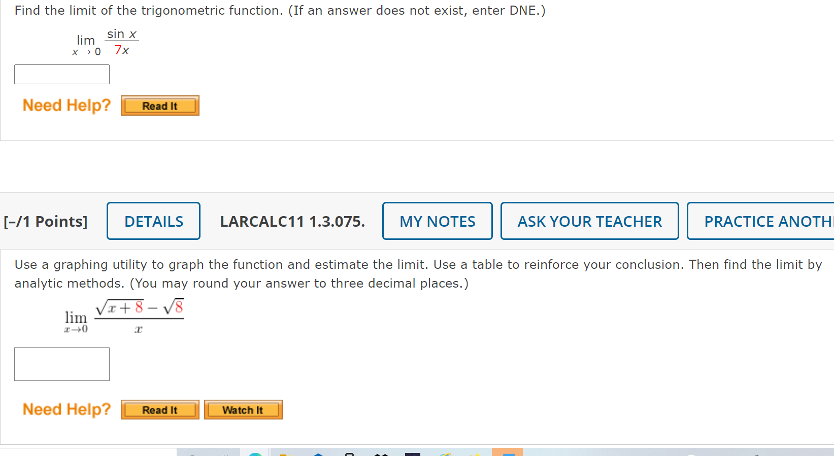 Solved Find The Limit Of The Trigonometric Function If An