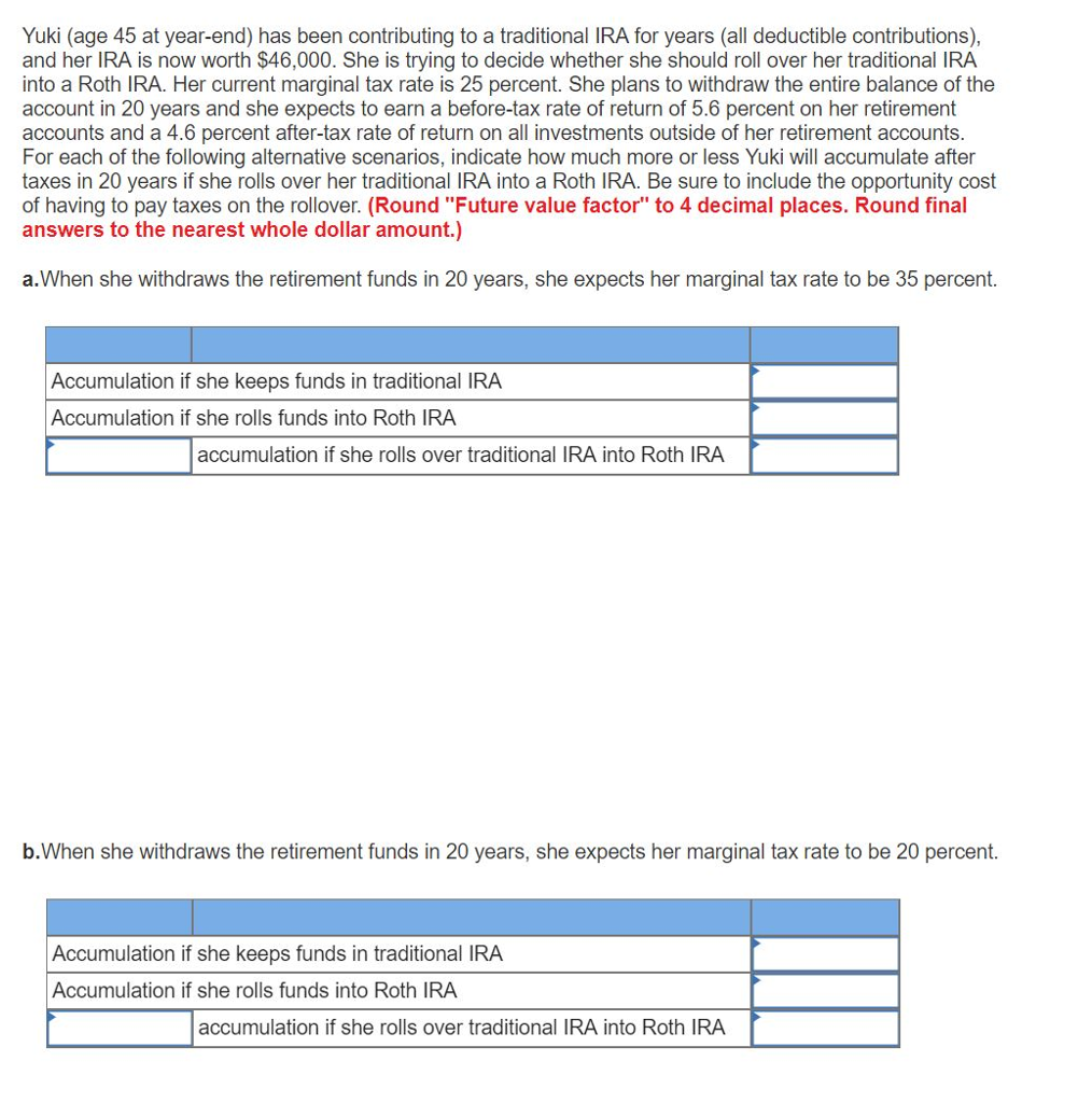 Solved Yuki (age 45 at year-end) has been contributing to a | Chegg.com