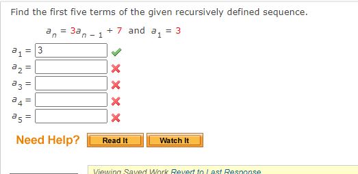 Solved Find the first five terms of the given recursively | Chegg.com