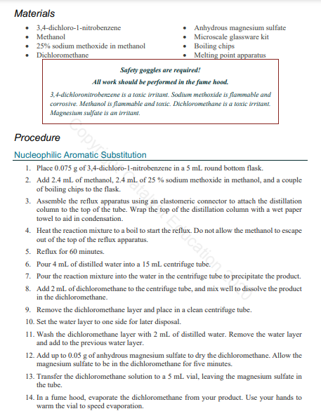 Solved In a Nucleophilic Aromatic Substitution Lab will | Chegg.com
