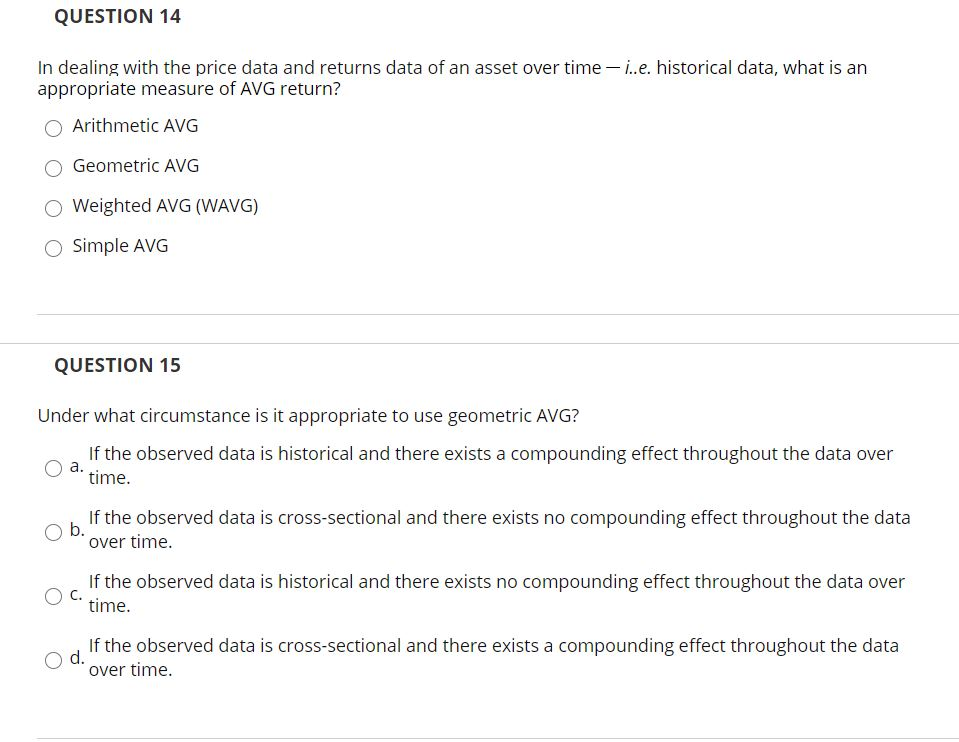 Solved In dealing with the price data and returns data of | Chegg.com