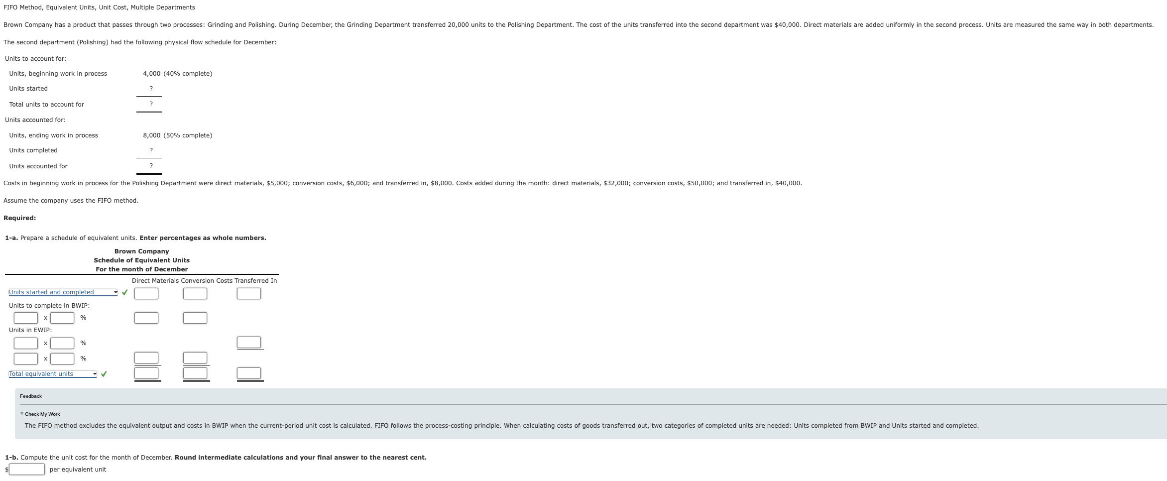 Solved FIFO Method, Equivalent Units, Unit Cost, Multiple | Chegg.com