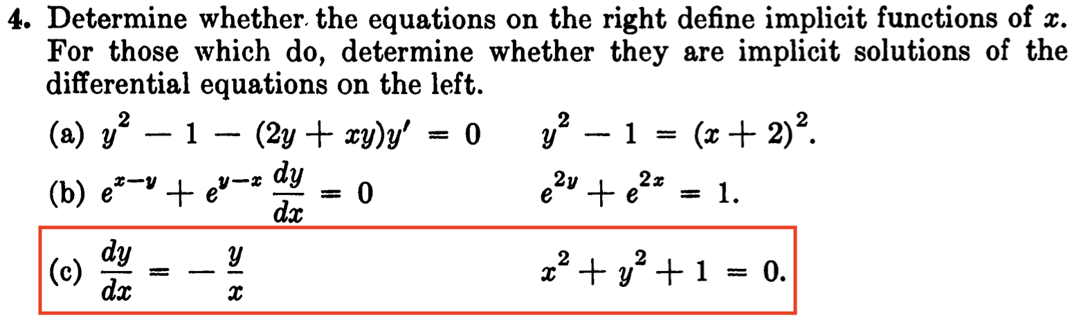 Solved Determine whether. the equations on the right define | Chegg.com